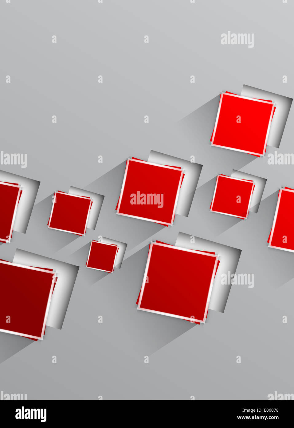 Red squares cut out from gray background Stock Photo - Alamy