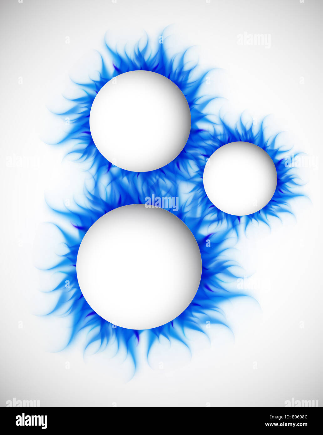 Circles with blue flame. Abstract illustration Stock Photo - Alamy