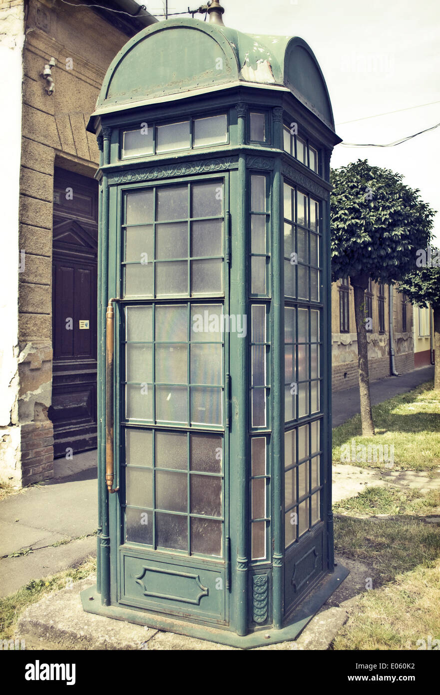 Vintage image of phone booth Stock Photo - Alamy