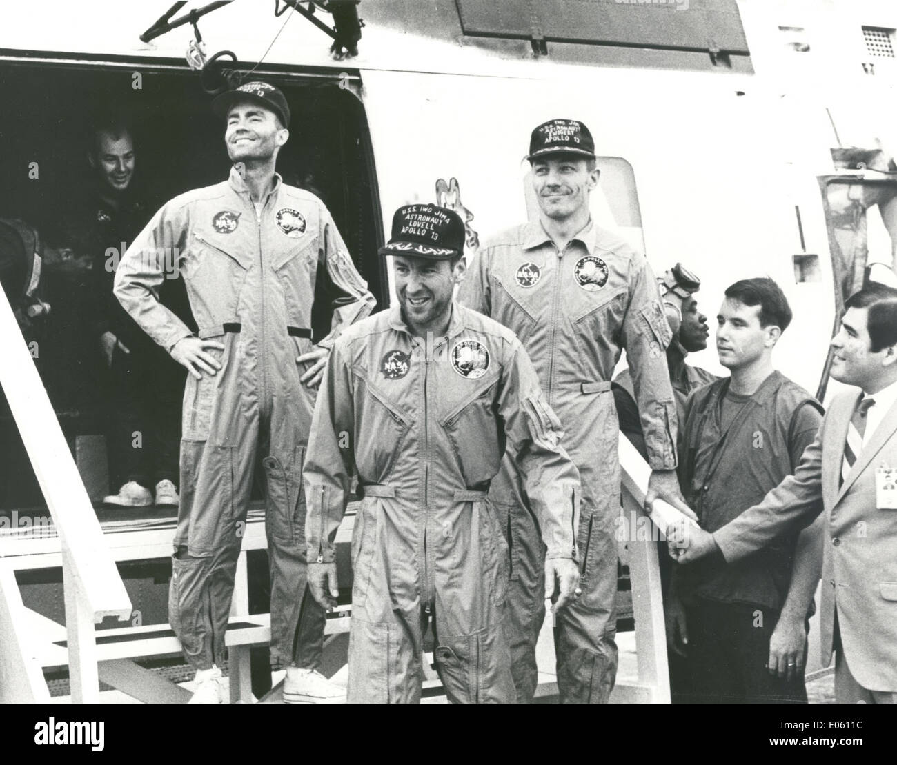 Apollo 13 astronauts Fred Haise, James Lovell, and John Swigert were ...