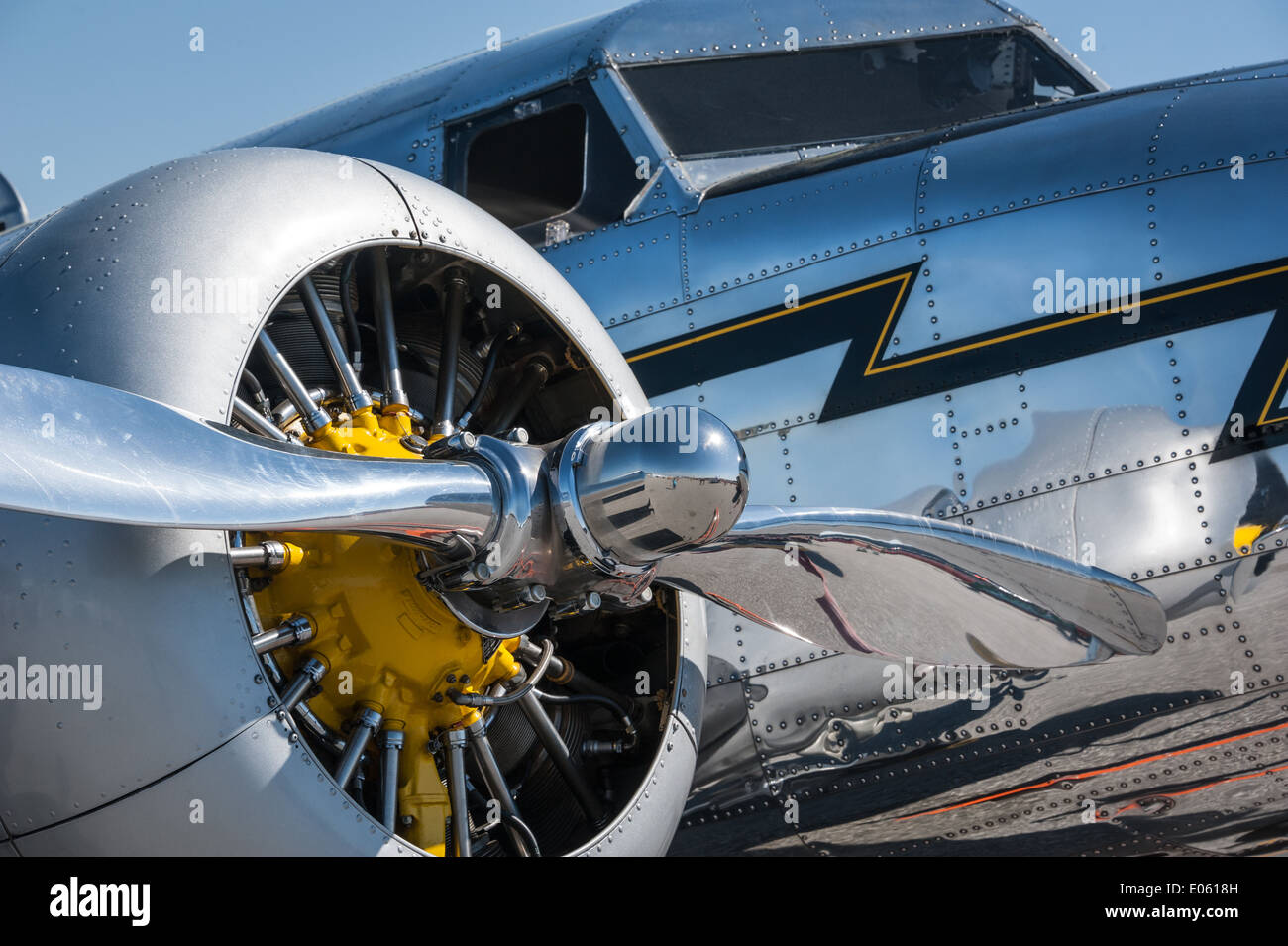 1936 Chrome bodied Lockheed L-12 Electra Junior at the "Thunder in the ...