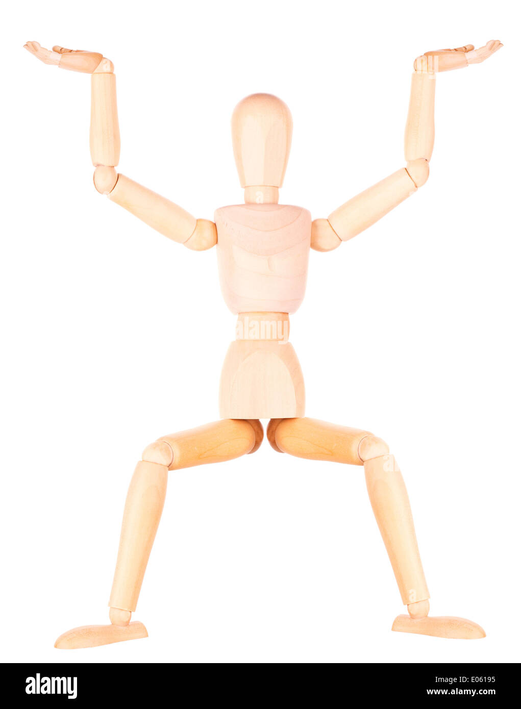 wooden Dummy with empty hand holding Isolated Over White Background ...