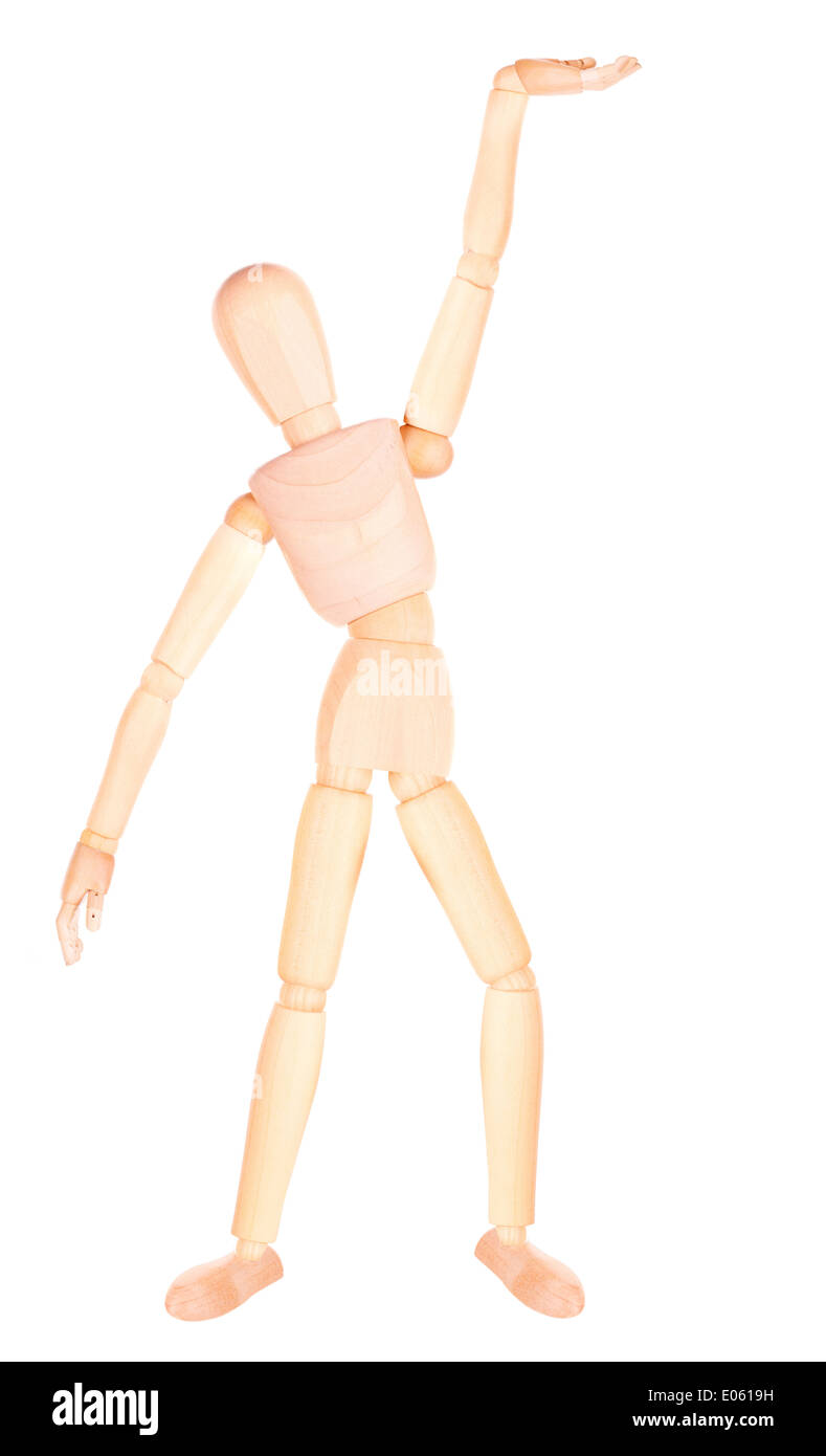 wooden Dummy with empty hand holding Isolated Over White Background ...