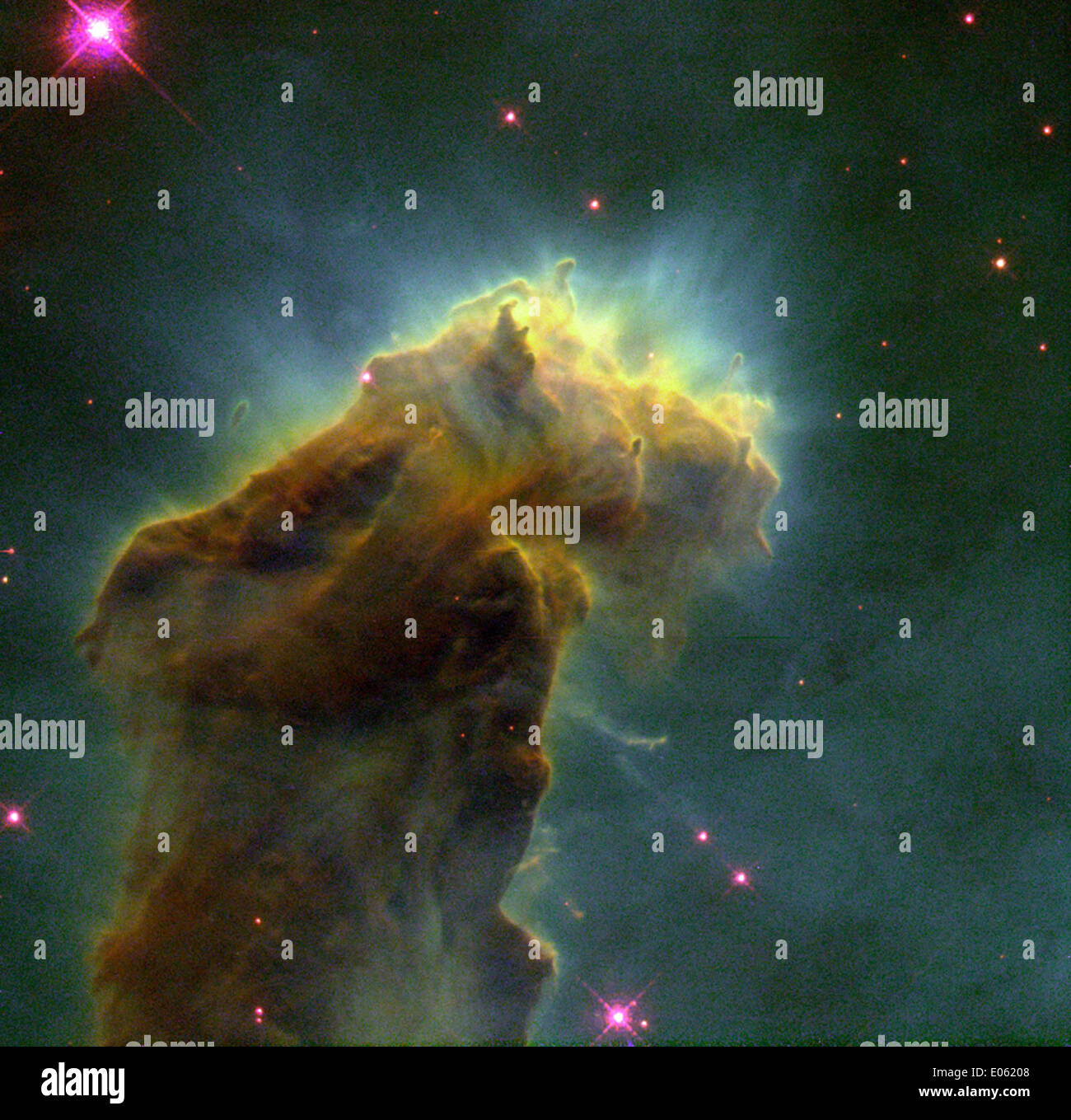 The Hubble Space Telescope captured an image of an evaporating gaseous ...