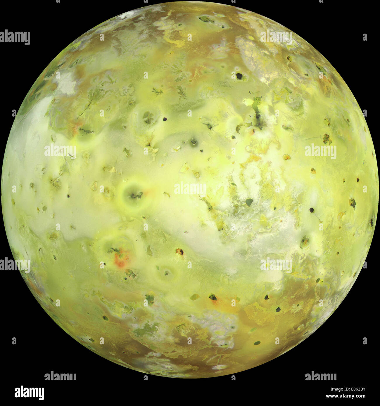 NASA’s Galileo spacecraft captures a global image of Io, one of Jupiter ...