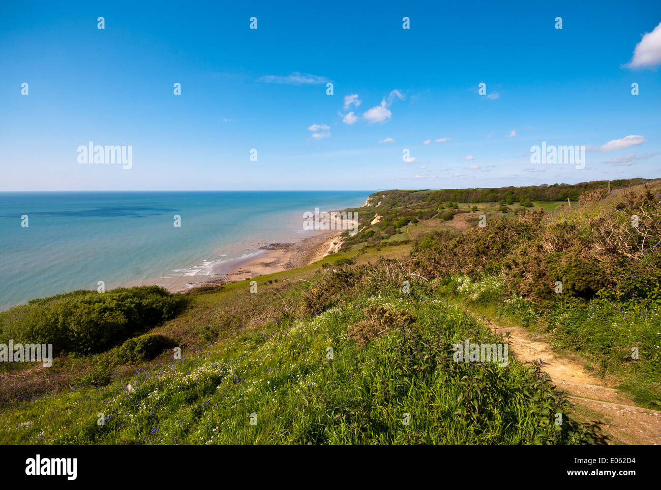 The East Sussex Coastline At Fairlight Cliffs Looking From Hastings ...