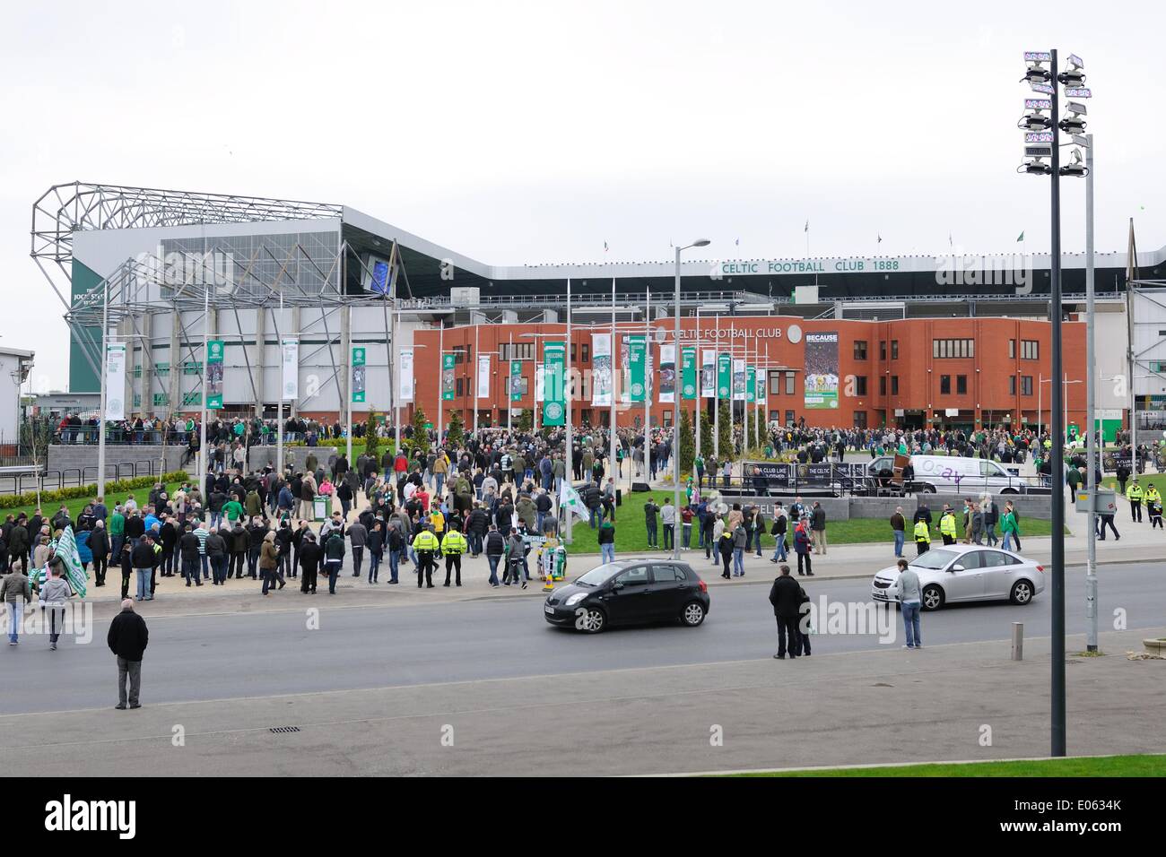 Glasgow, UK. 3rd May, 2014. Celtic fans on The Celtic Way. Celtic fans ...