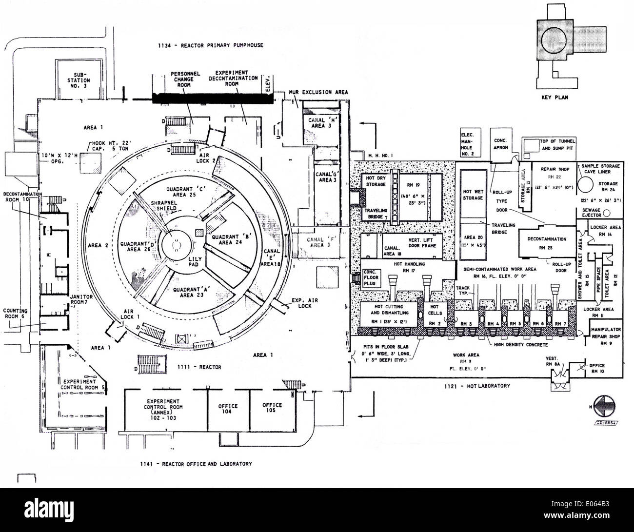 A first-level floor plan for the Plum Brook research reactor facility ...