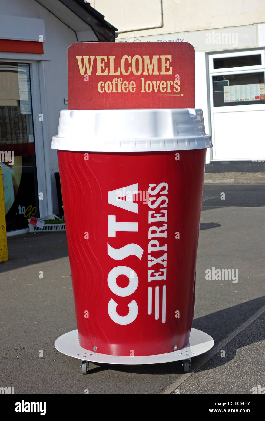 a giant Costa Coffee advertising display Stock Photo - Alamy