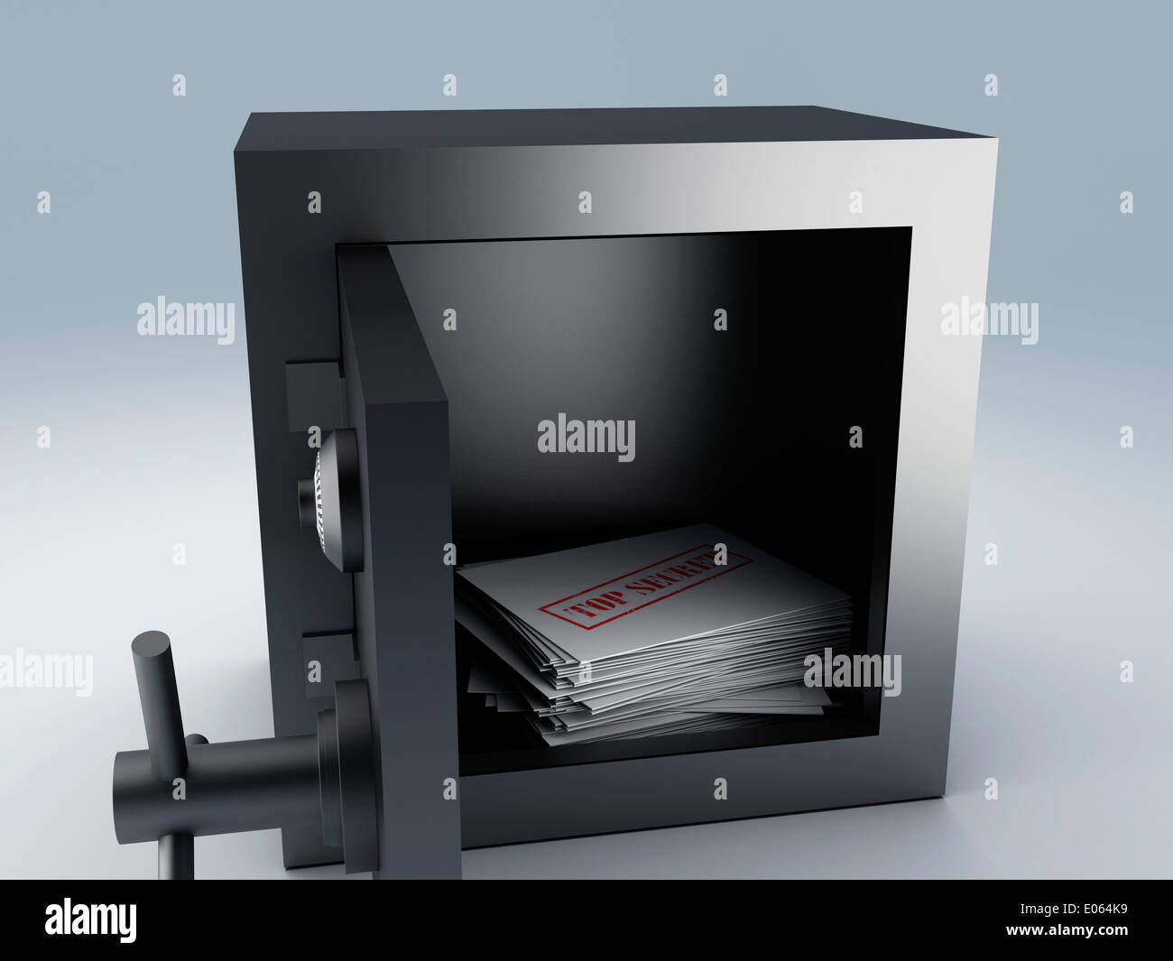 secret archive paper in steel safe box, 3d illustration Stock Photo - Alamy