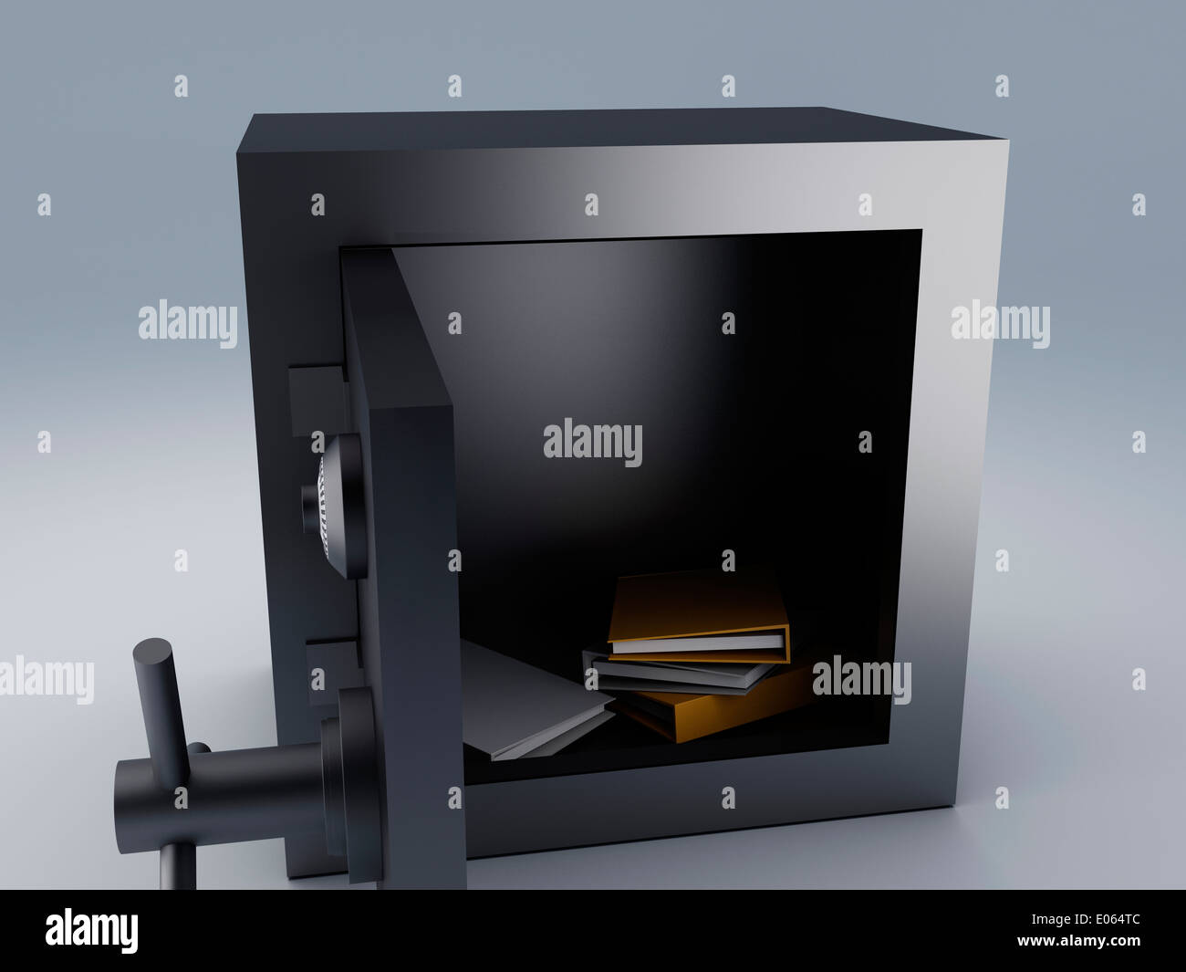 Office folder in Steel safe box 3d illustration Stock Photo - Alamy