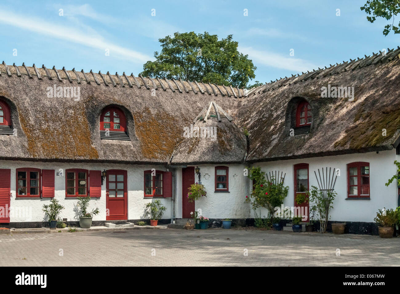 Pretty thatched roof house, Gilleleje, Denmark Stock Photo - Alamy