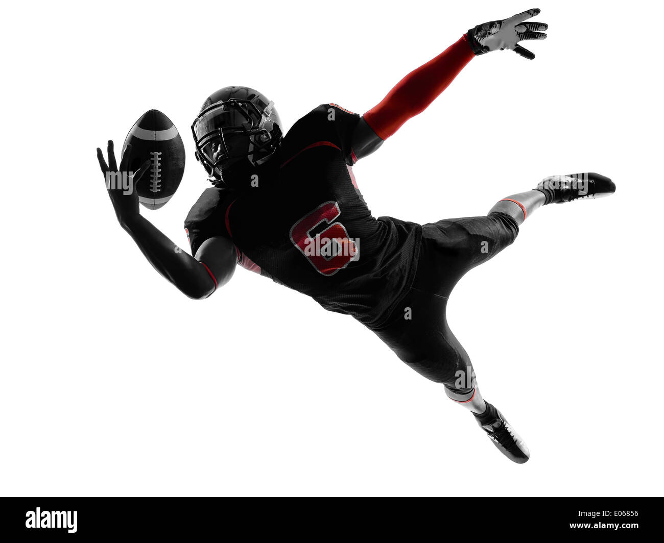 American Football Player Catching Silhouette