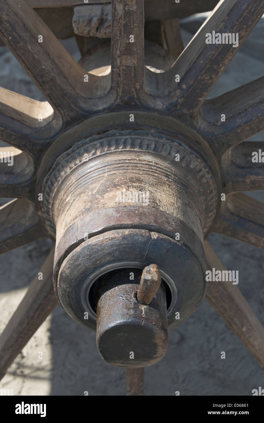 Wheel on bullock cart, Mingun, Myanmar Stock Photo - Alamy