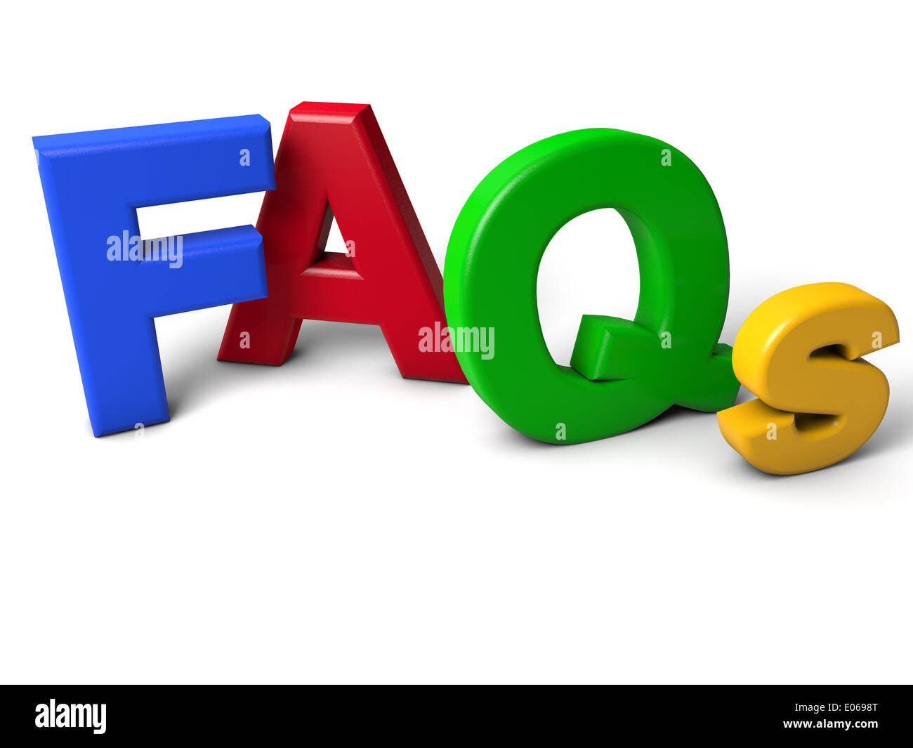 colorful FAQs Letters over white background Stock Photo - Alamy