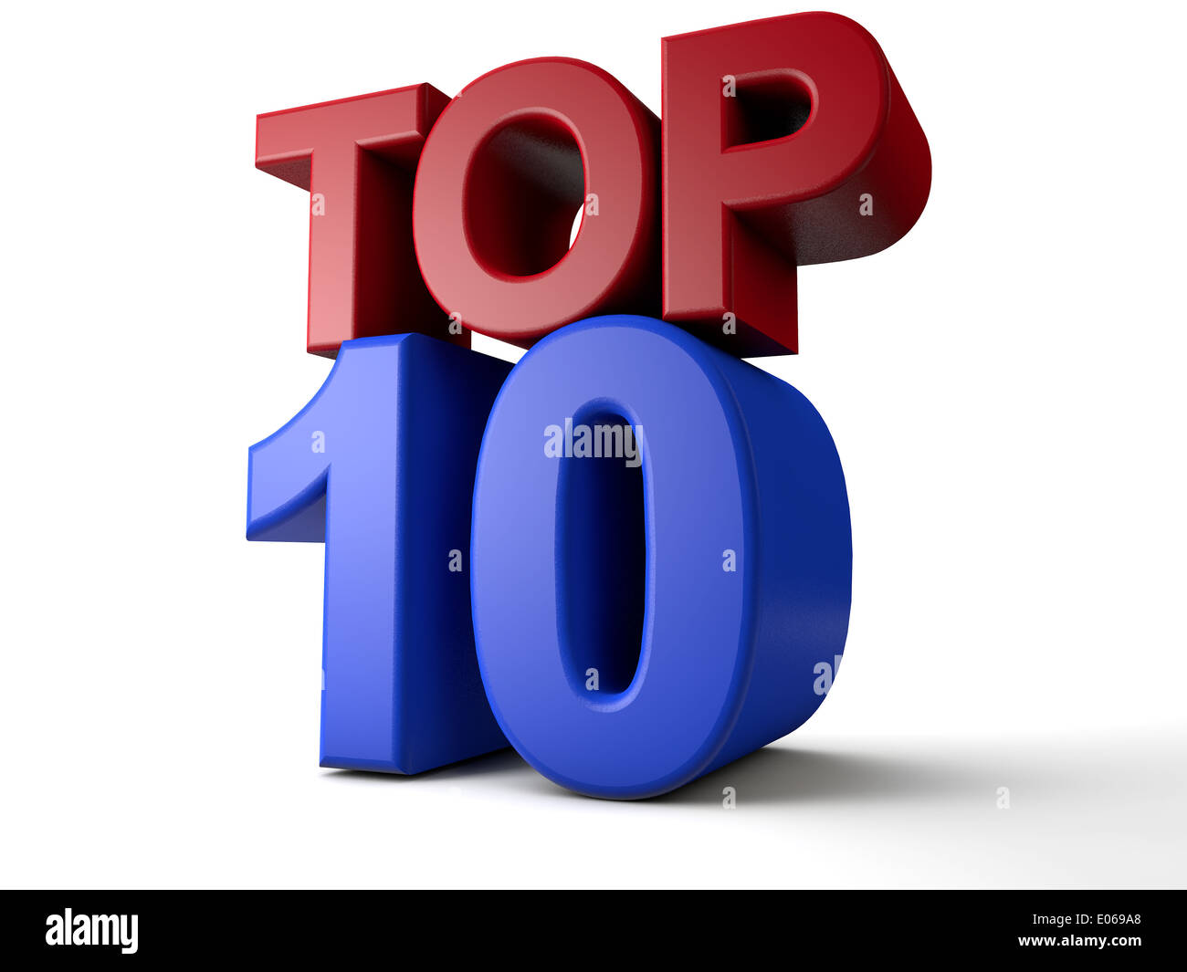 Top Ten red and blue over white background Stock Photo - Alamy