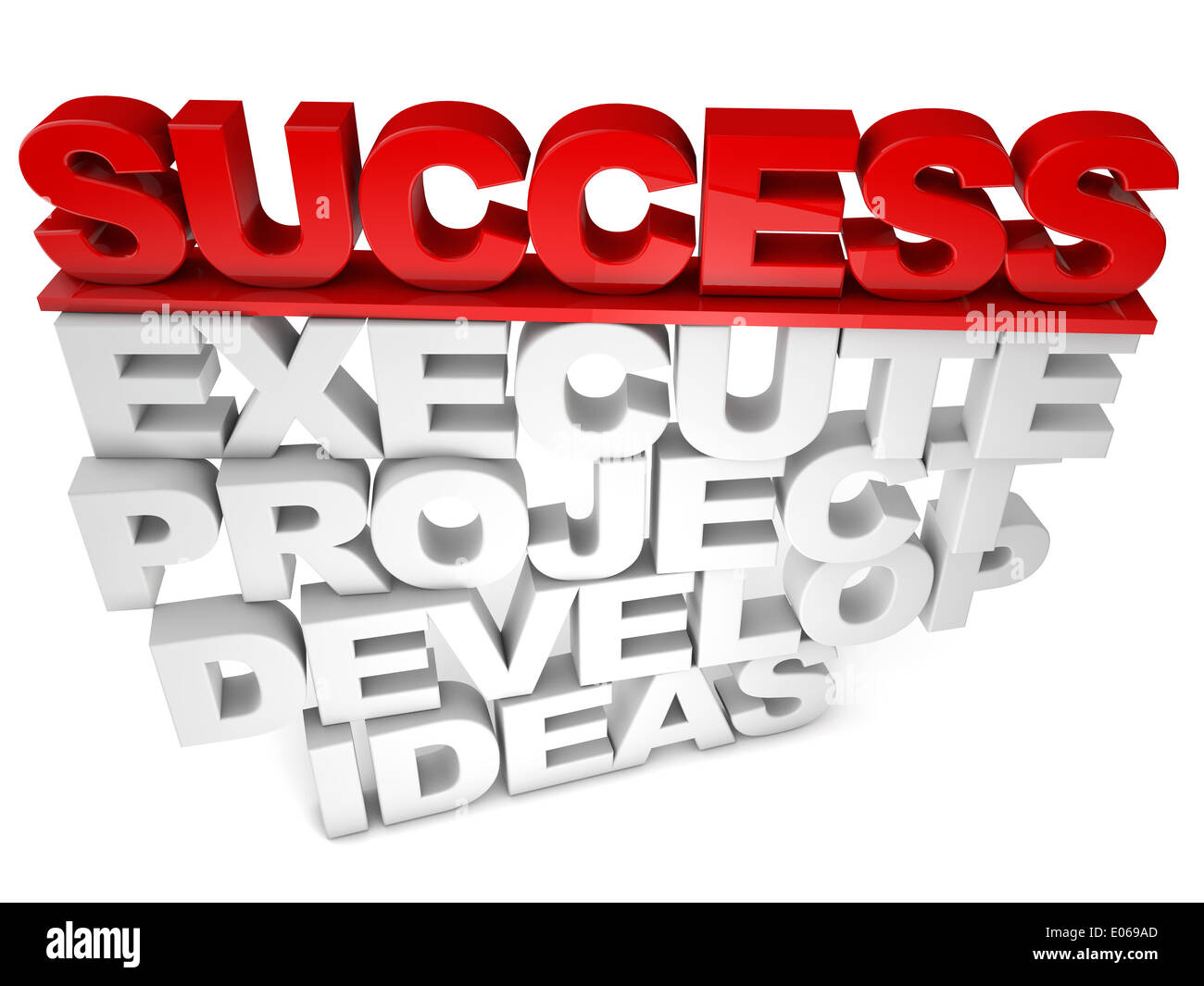 Success execute project develop ideas over white background Stock Photo ...