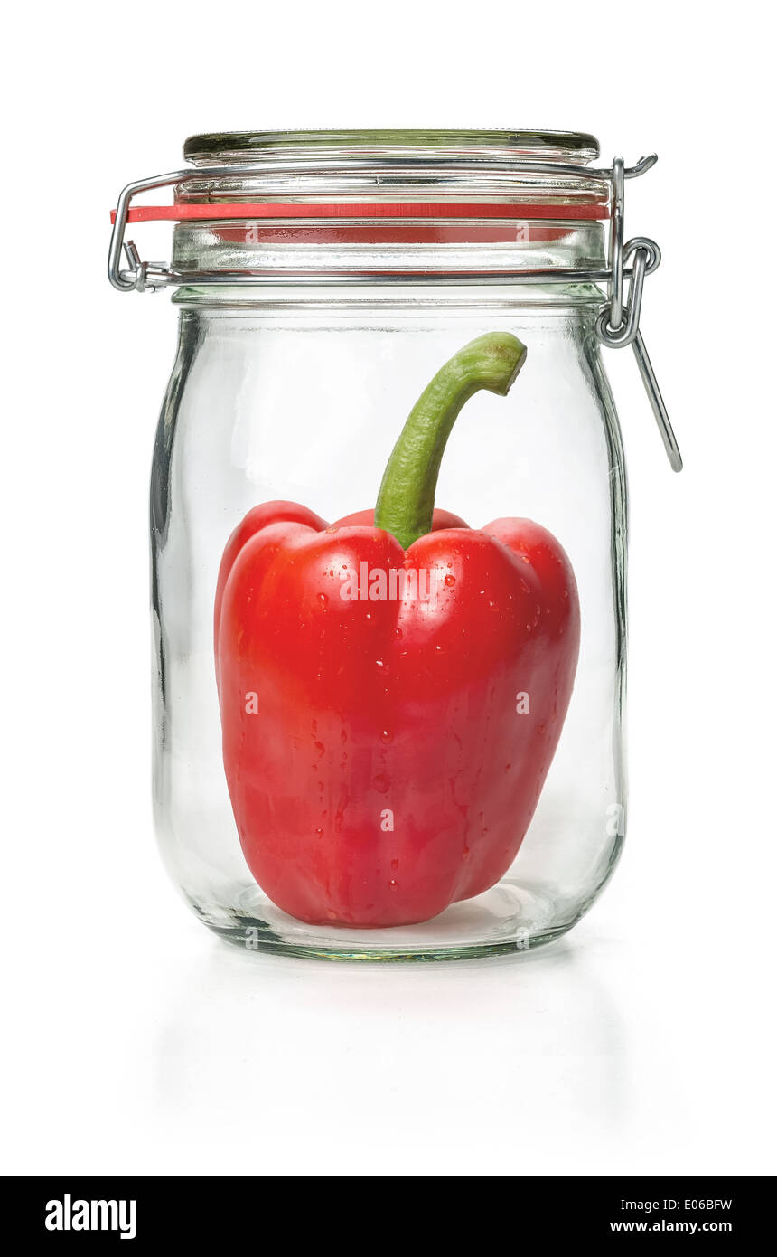 Fresh bell pepper in a canning jar Stock Photo - Alamy