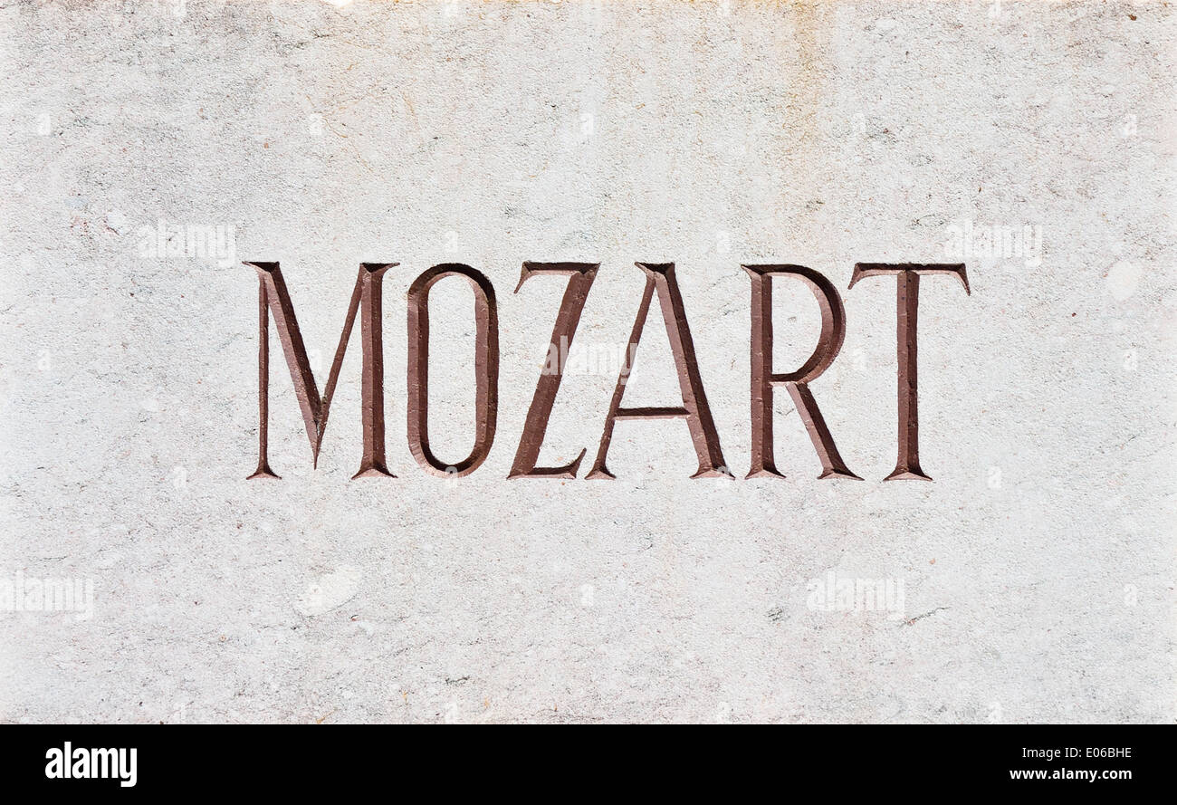 MOZART Letters - The name Mozart written in capital letters and carved ...
