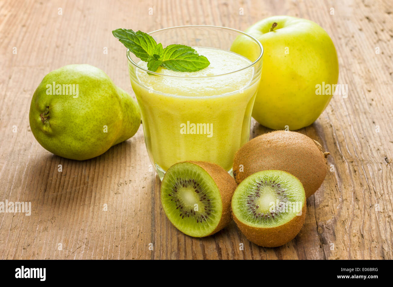 Fruit juice drink kiwi apple pear smoothie hi-res stock photography and ...