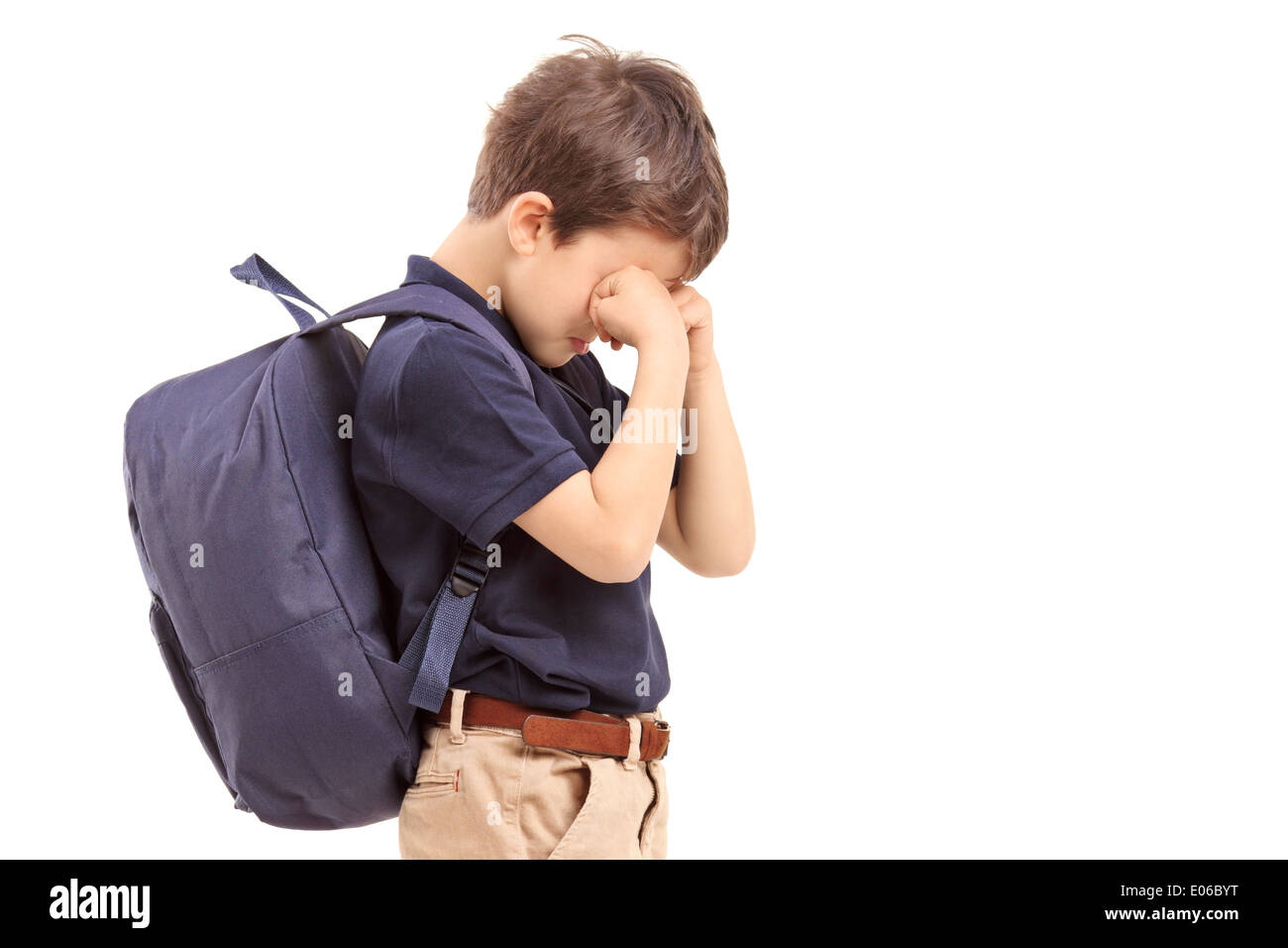 Boy cry school bag hi-res stock photography and images - Alamy