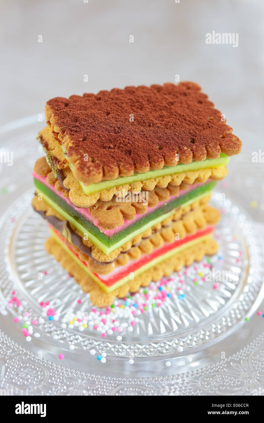 layered biscuits cake Stock Photo - Alamy