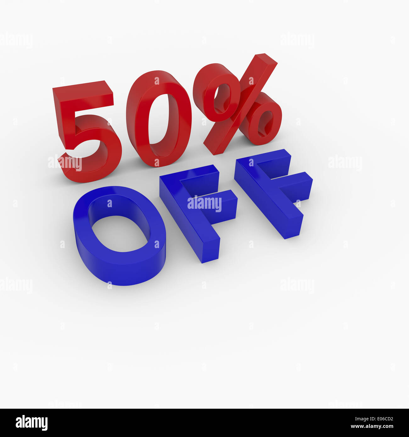figure in 3d. Discount price red blue Stock Photo - Alamy