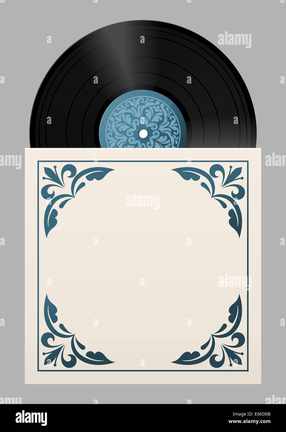 Vinyl record disk in a paper case Stock Photo - Alamy