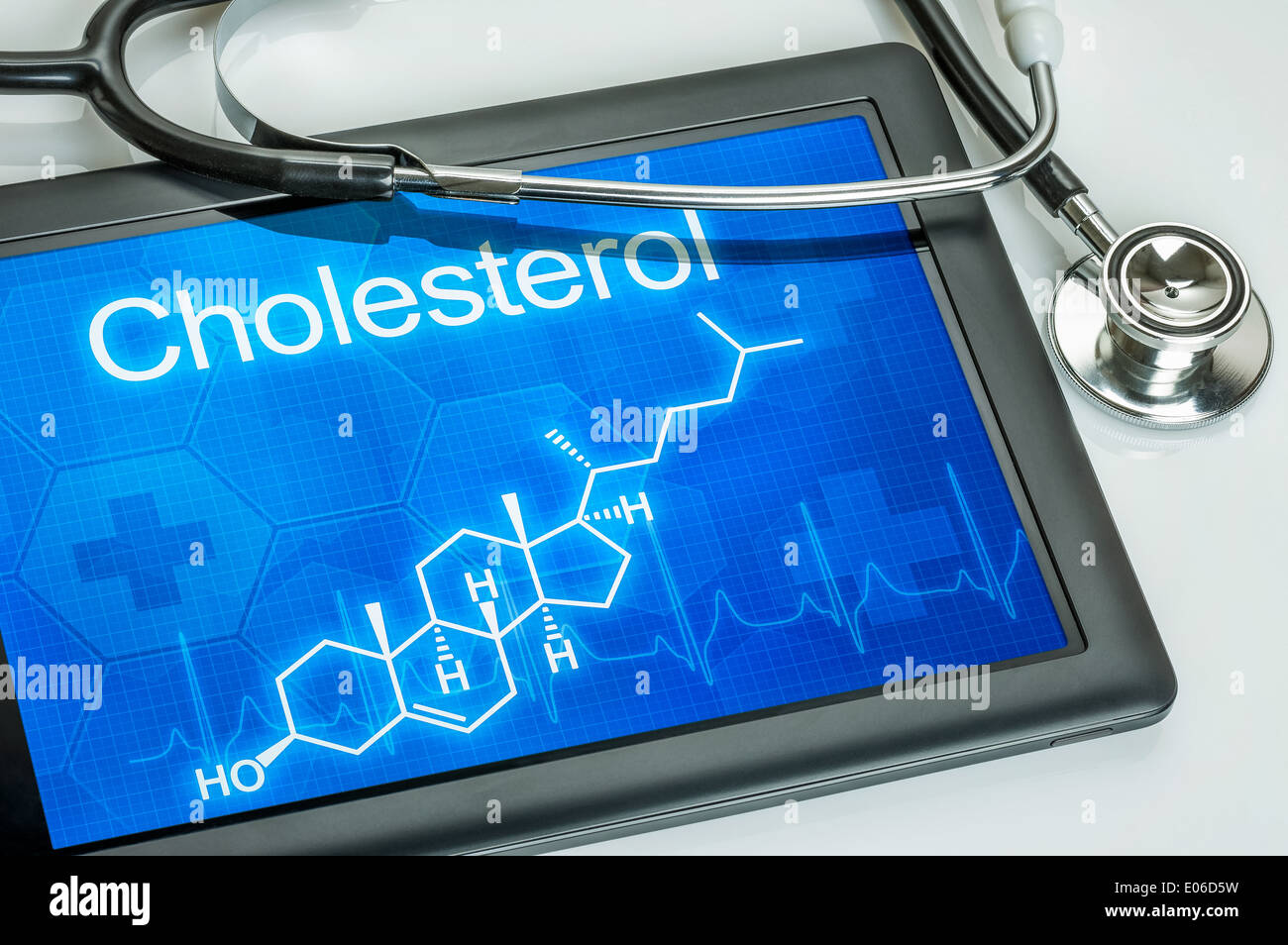 Tablet with the chemical formula of cholesterol Stock Photo - Alamy