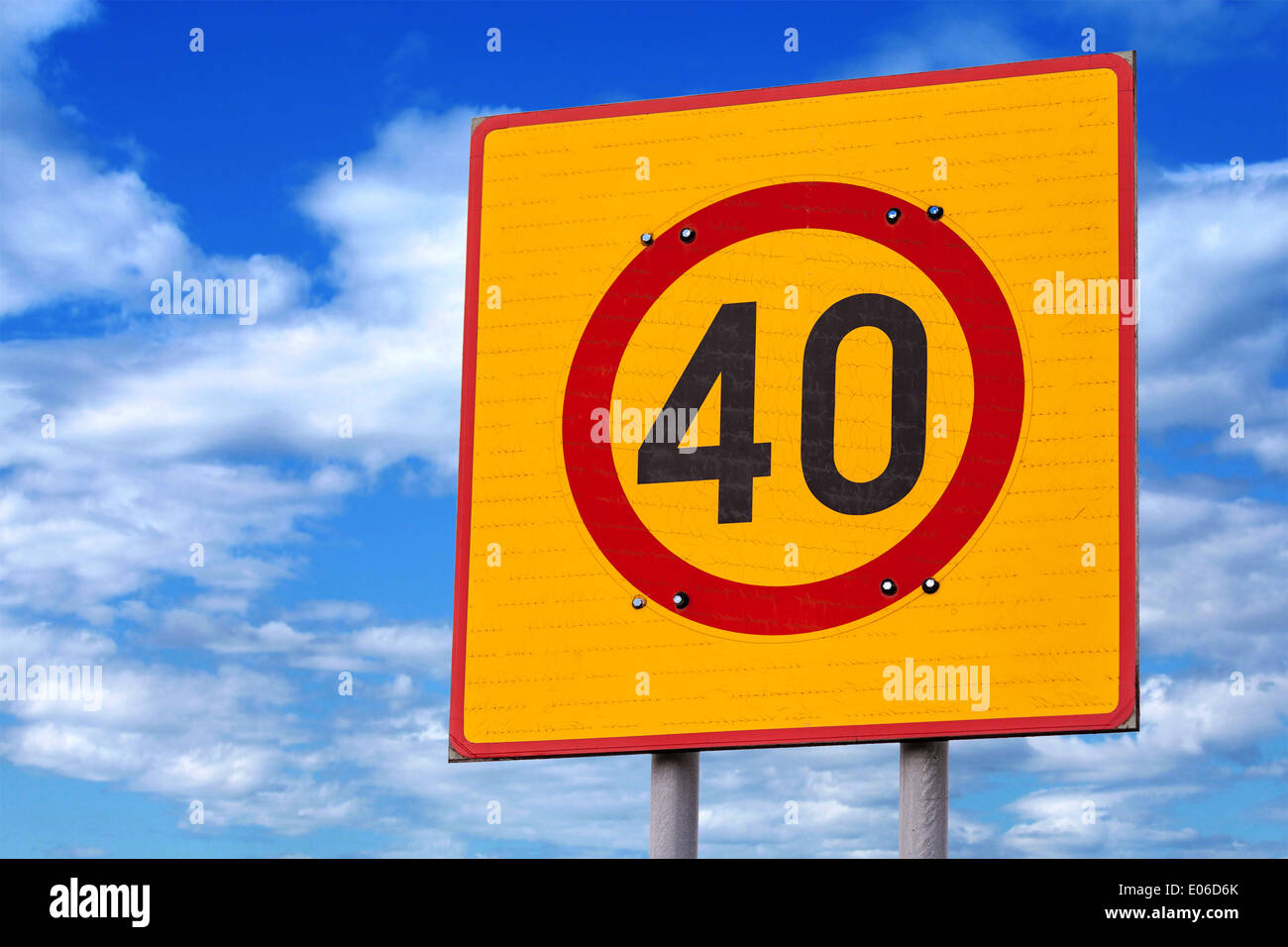 40 miles road sign hi-res stock photography and images - Alamy