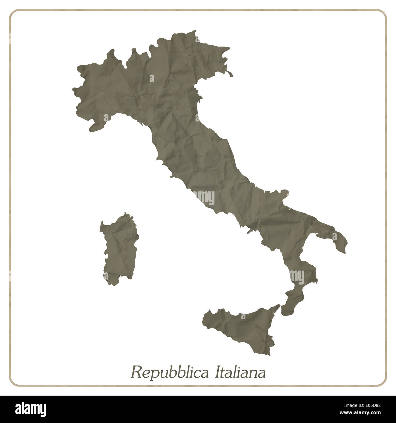 Italian map outline isolated on gray textured paper Stock Photo - Alamy