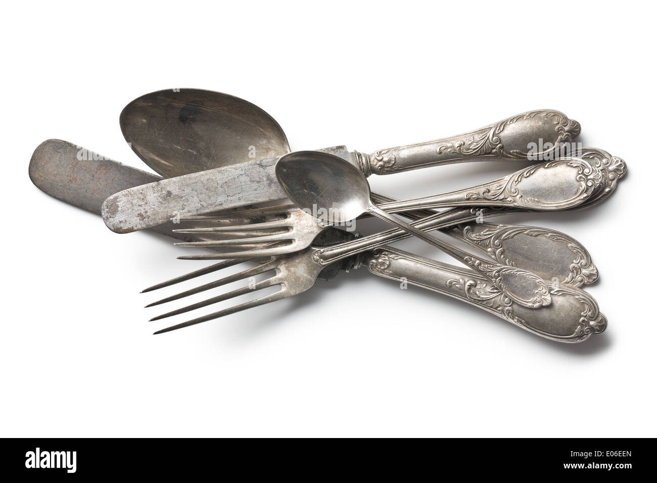 Silver service cutlery Cut Out Stock Images & Pictures - Alamy