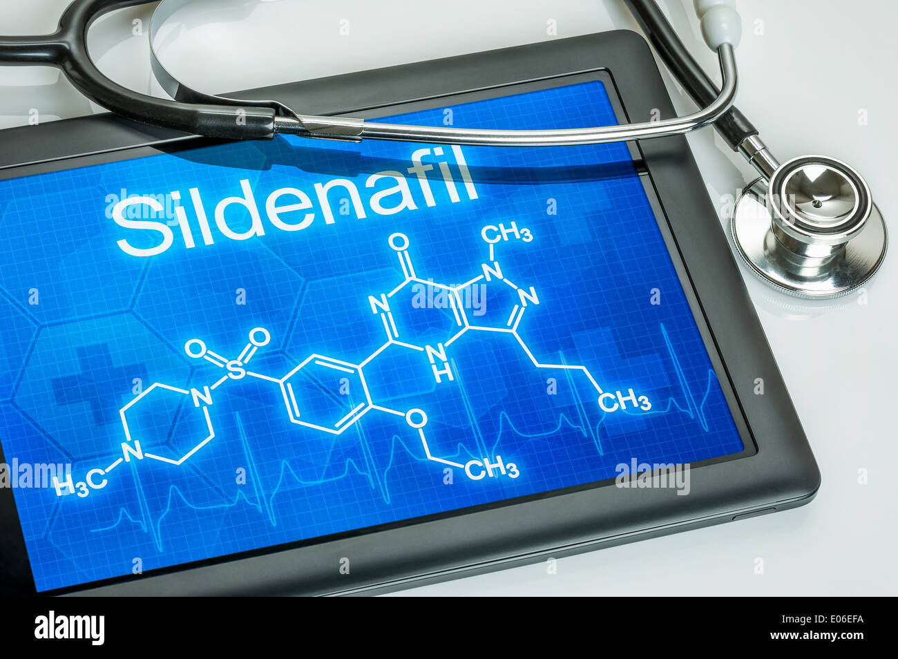 Tablet with the chemical formula of sildenafil Stock Photo - Alamy