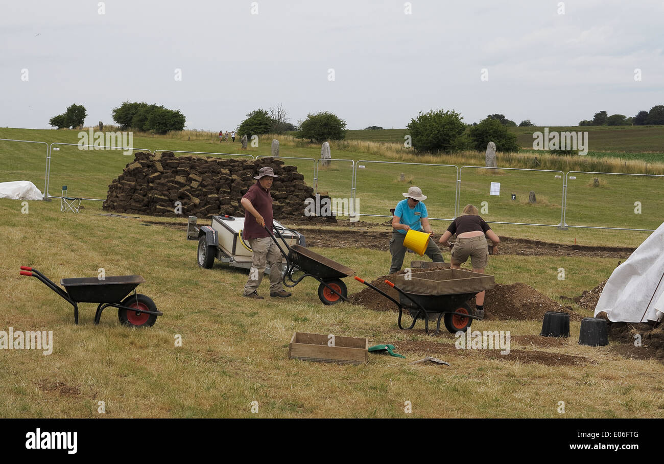 Archaeological dig at the Avenue Avebury Wiltshire England UK Stock ...