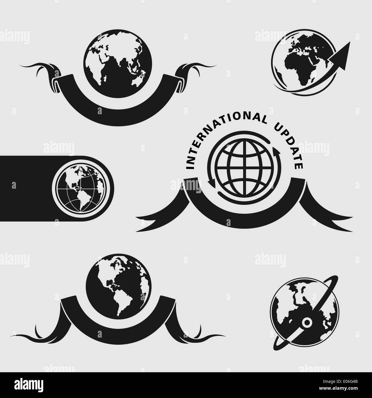 Set symbol planet map earth icon hi-res stock photography and images ...