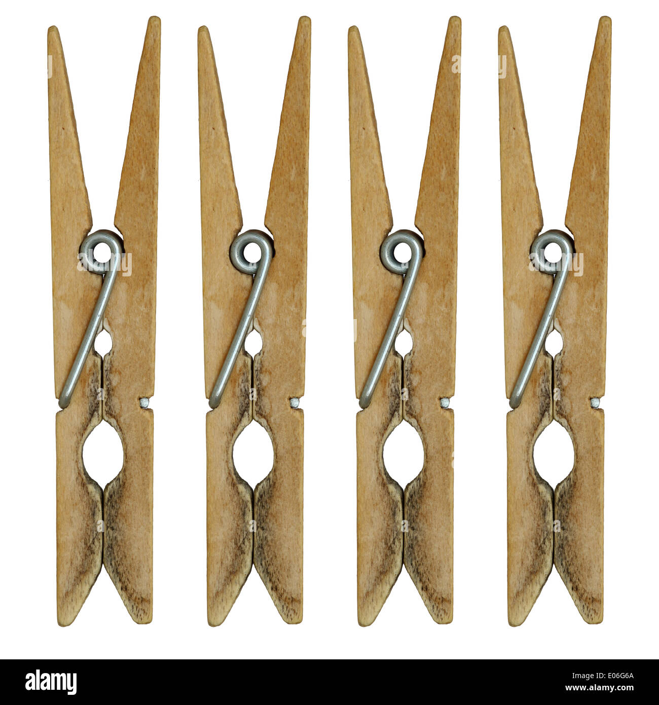 old wooden clothes pins Stock Photo - Alamy