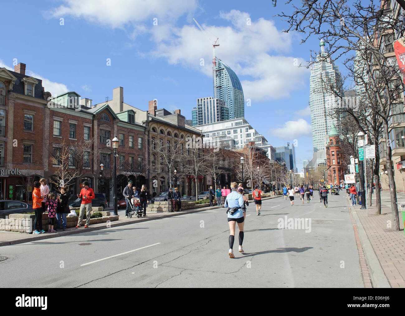 Toronto, Canada. 04th May, 2014. Runners head toward downtown, Goodlife ...