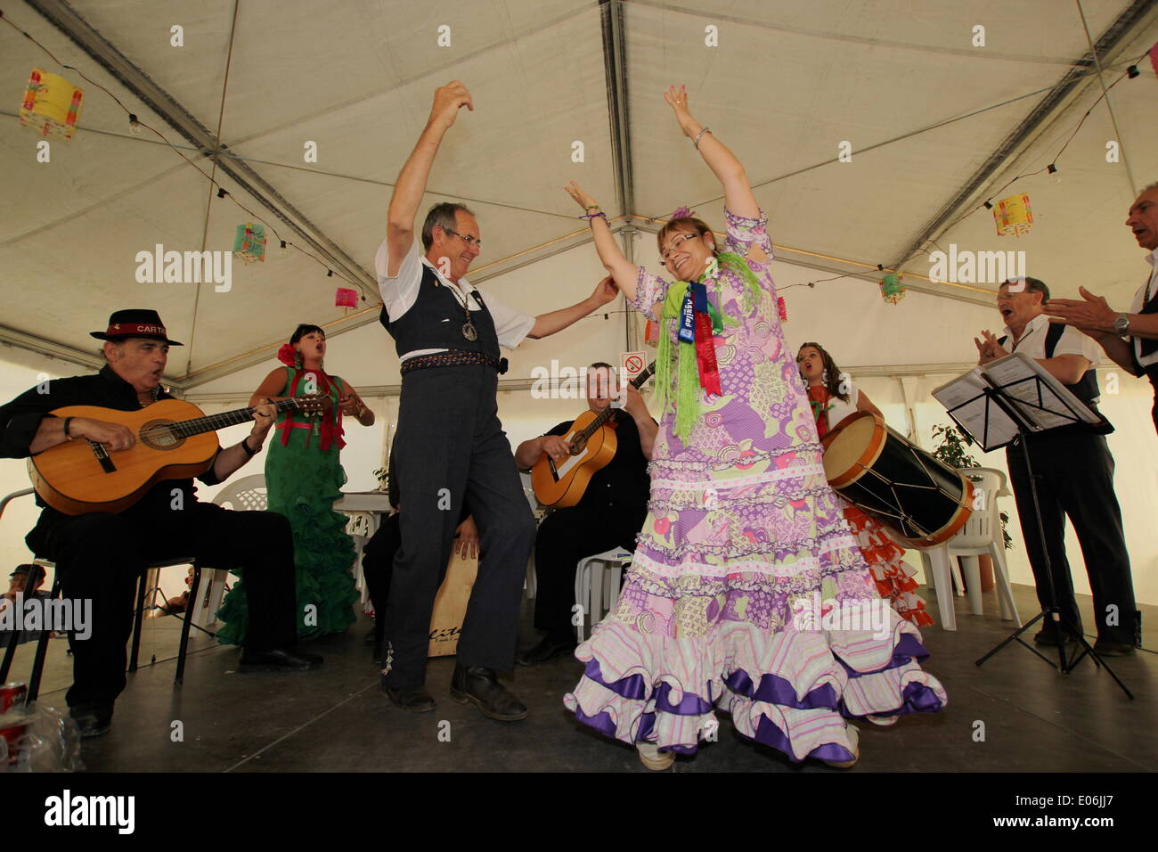Traditional Spanish singing and dancing at a Fiesta in rural Spain ...