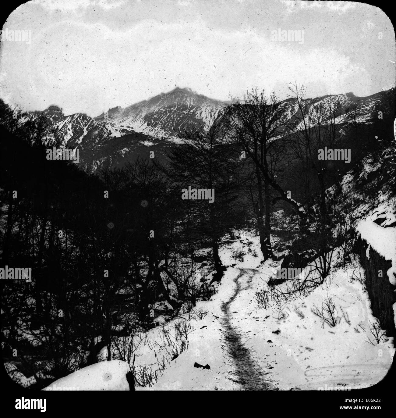 A winter photograph showing the Lys Valley and the Cécir Peak near ...
