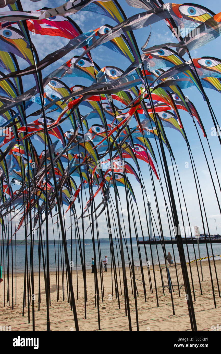 Weymouth, UK. 04th May, 2014. Weymouth Kite Festival Bird kites on ...