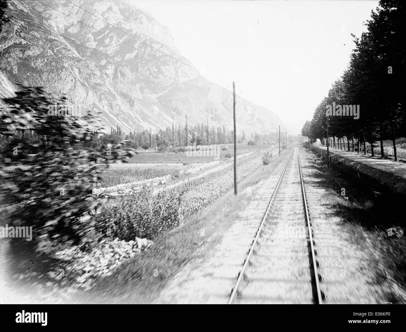 A photograph from September 3, 1907, of a terrace wagon on the railway ...