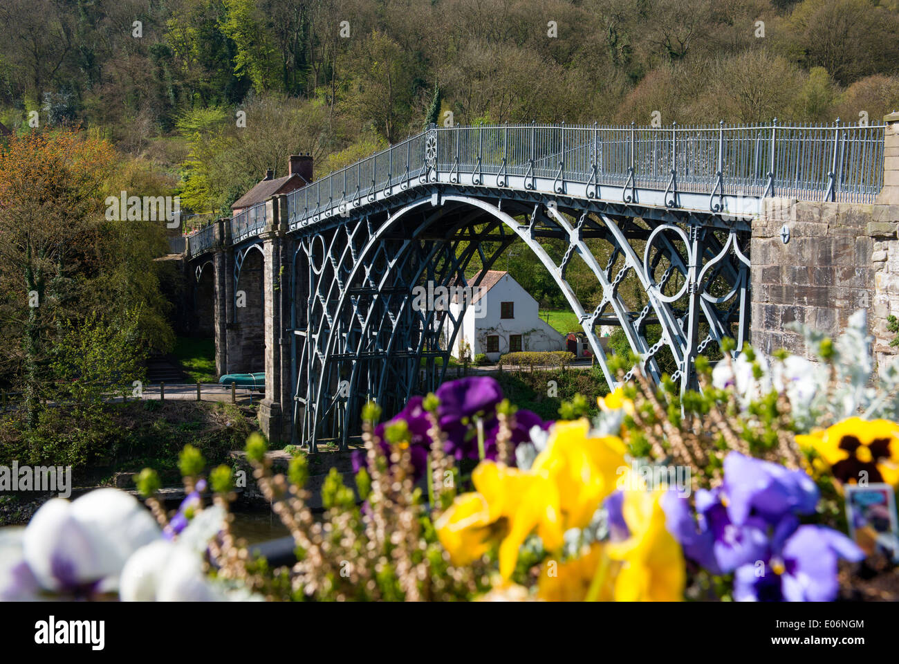 Spring flowers in Ironbridge, Shropshire, England Stock Photo - Alamy