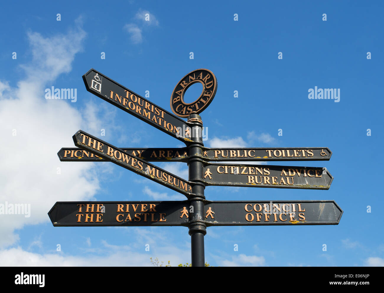 Barnard castle town sign hi-res stock photography and images - Alamy