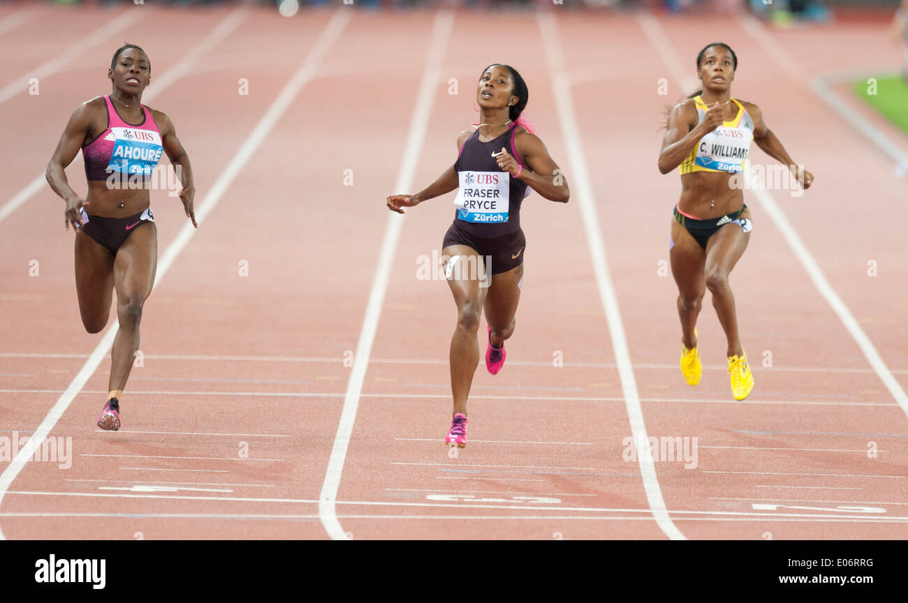Jamaican sprinter Shelly-Ann Fraser-Pryce beats Murielle Ahoure and ...