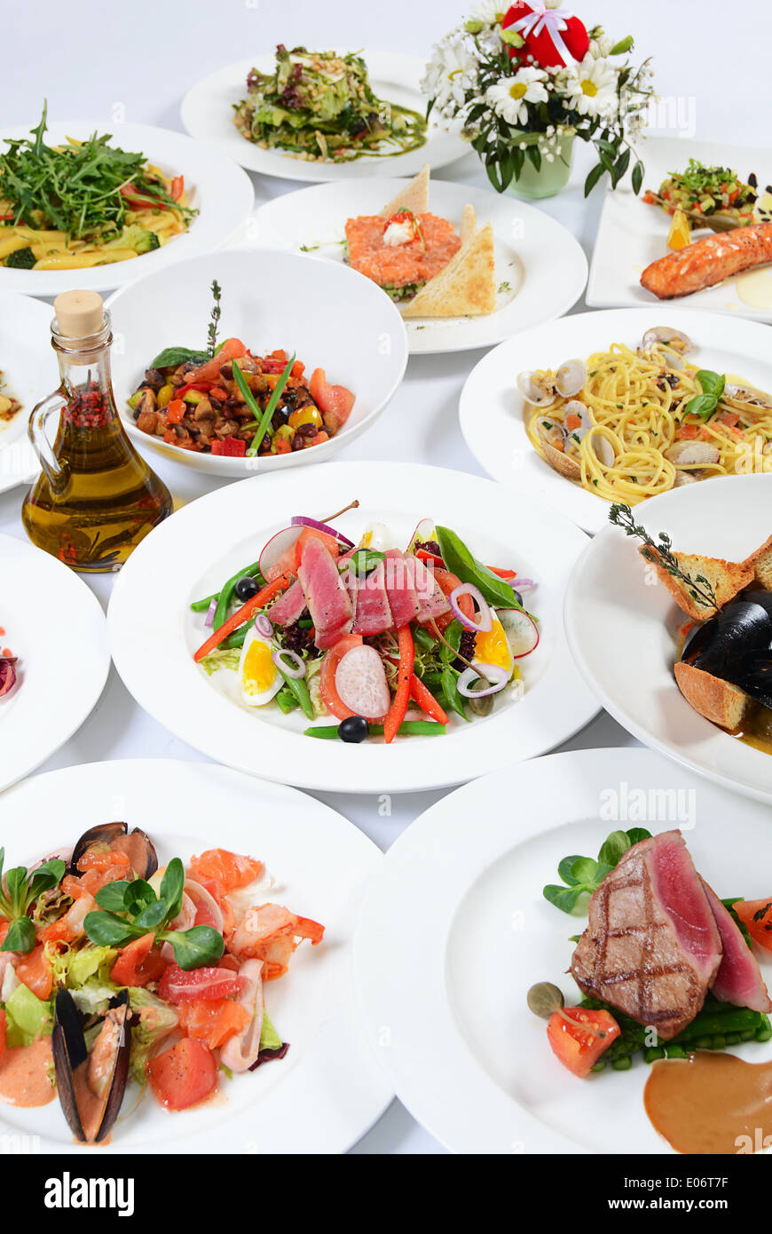 Buffet in the restaurant with different meals Stock Photo - Alamy