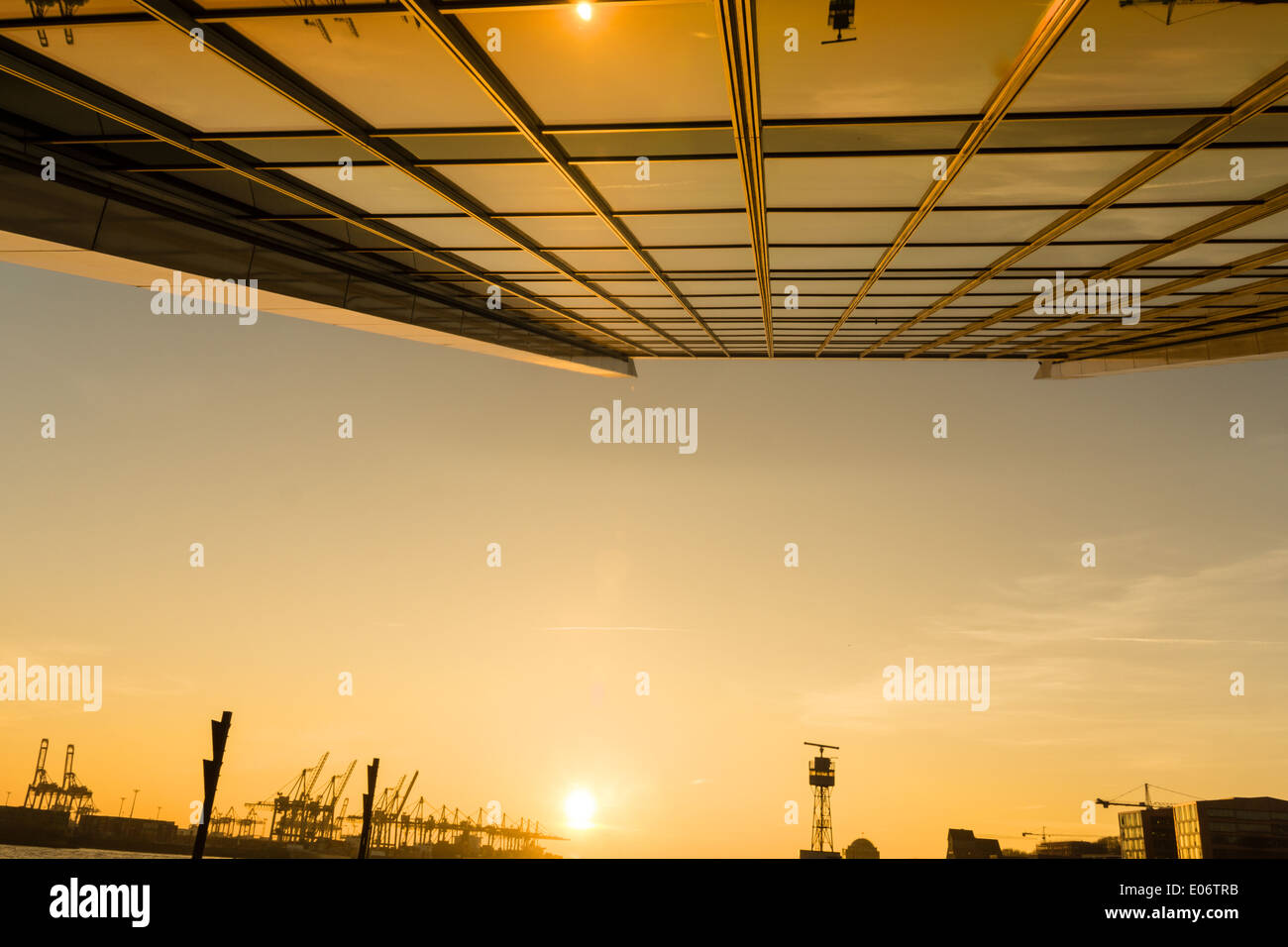Sunset at the Docklands in Hamburg Altona Altstadt Stock Photo - Alamy