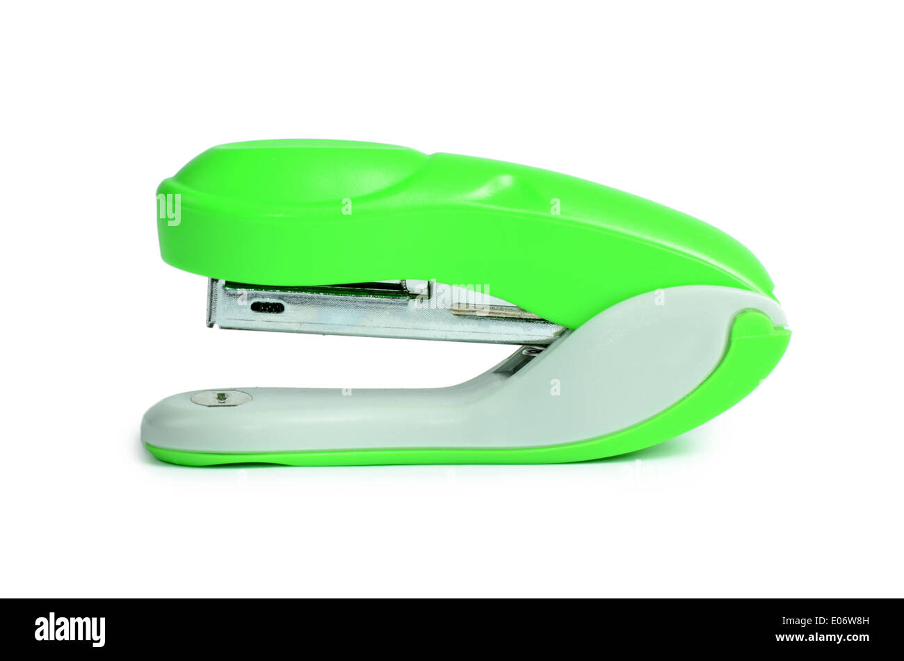 The green stapler isolated on white background Stock Photo - Alamy
