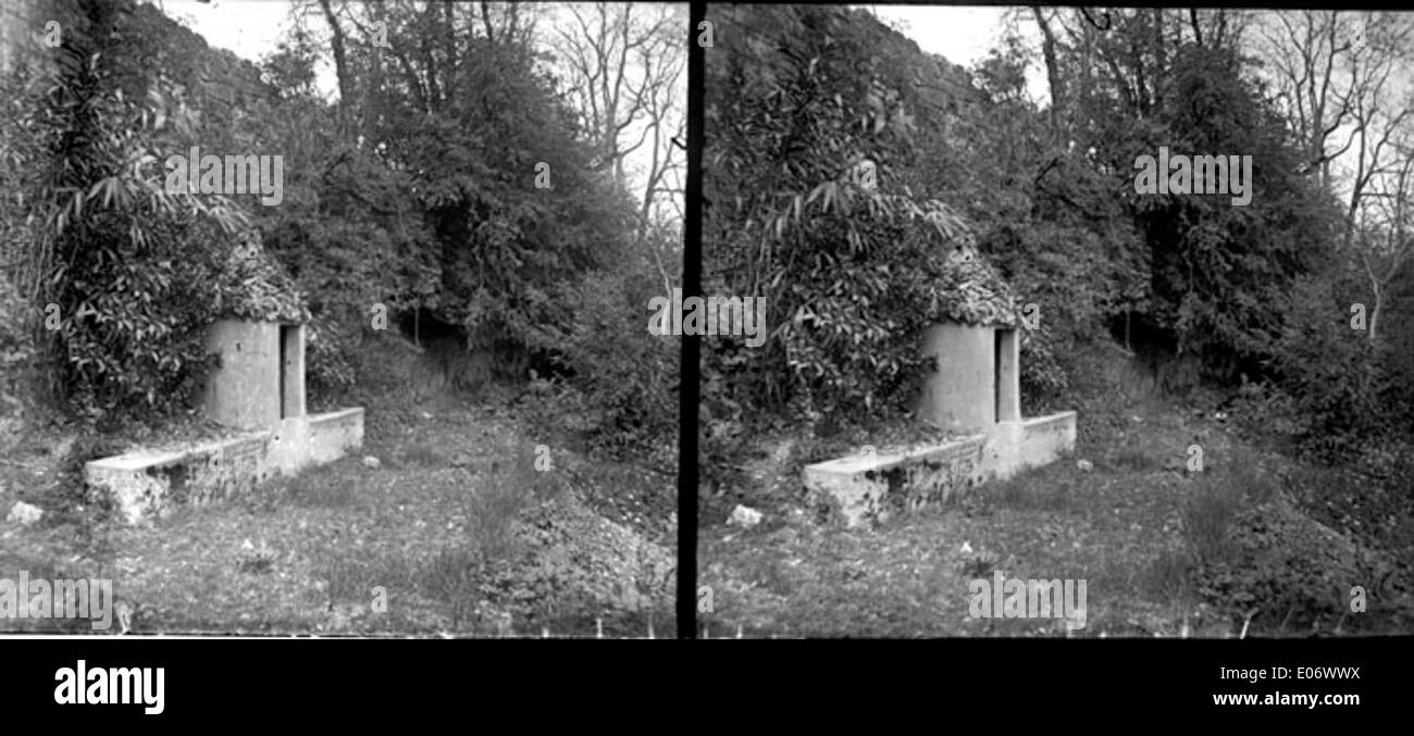 Photograph of a stele on the side of a hill. The image captures the ...