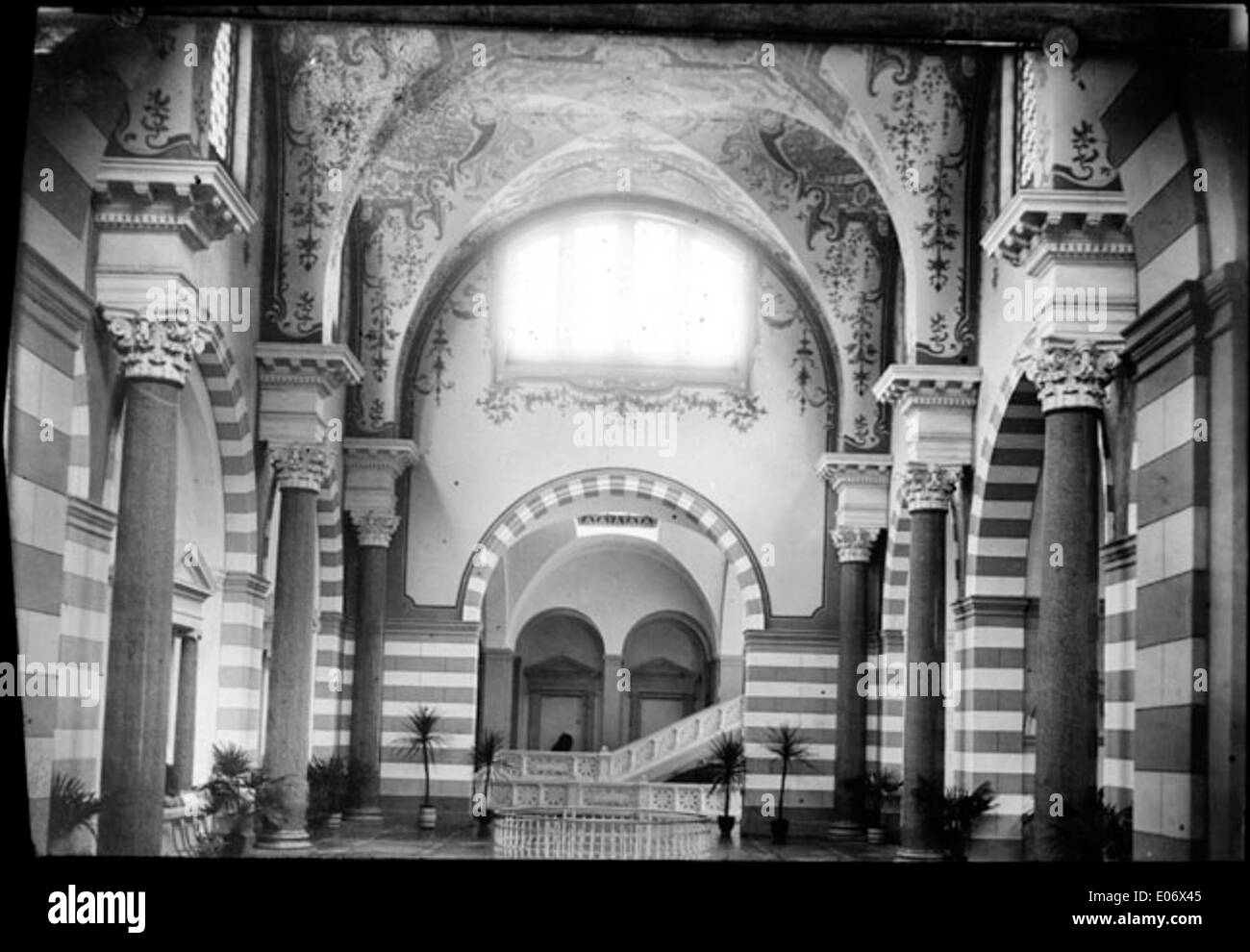 A photograph of the grand hall in the thermal establishment at Le Mont ...