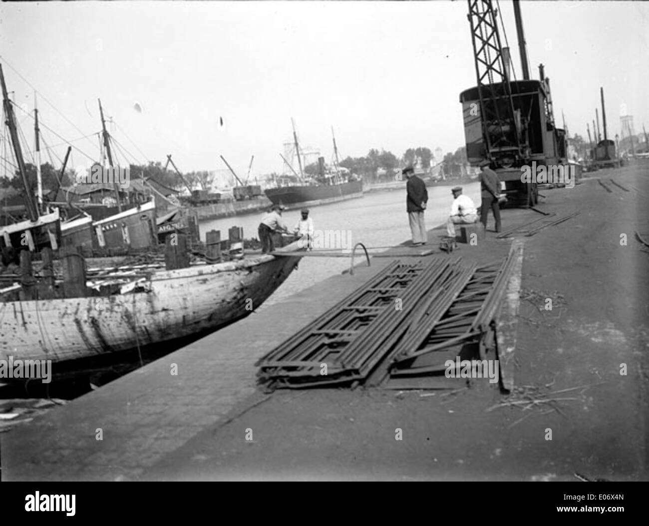 This image from September 20, 1907, features people along the quays of ...